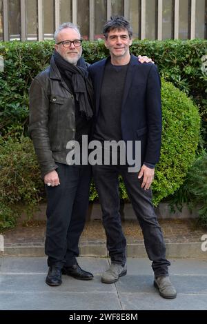 Ago Panini (L) and Luca Lucini (R) attend the photocall of Rai tv ...