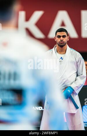 Tarek MAHMOUD TAHA of Egypt, Male Kumite 84+ Kg Final, during the Paris ...
