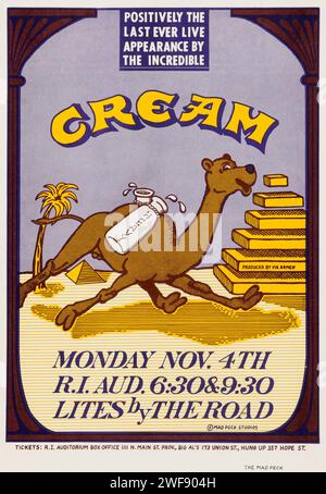 Cream (feat Eric Clapton) 1968 Grande Ballroom "Paisley" Concert Poster ...