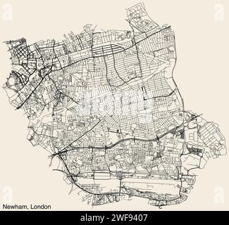 Street roads map of the BOROUGH OF NEWHAM, LONDON Stock Vector Image ...