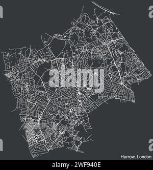 Street roads map of the BOROUGH OF HARROW, LONDON Stock Vector Image ...