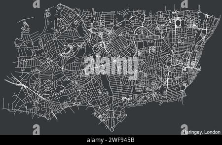 Street roads map of the BOROUGH OF HARINGEY, LONDON Stock Vector Image ...