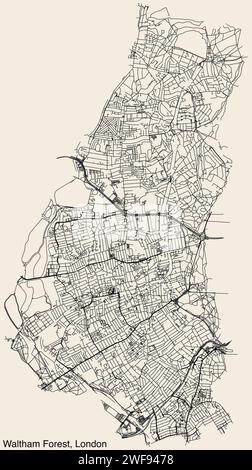 Street roads map of the BOROUGH OF WALTHAM FOREST, LONDON Stock Vector ...