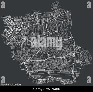 Street roads map of the BOROUGH OF NEWHAM, LONDON Stock Vector Image ...