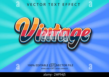 Vintage title background Editable text effect, 3d text template Stock Vector Image & Art - Alamy
