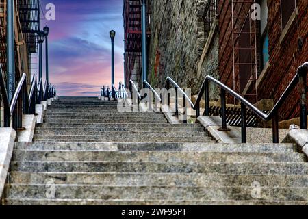 A step street in the Bronx borough of New York on Sunday, September 3 ...