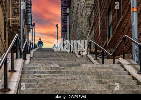 Vertical photo of the Joker stairs in the famous Bronx neighborhood of ...