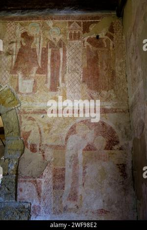 Hardham Church Saxon built with wall paintings from about 1100 AD ...