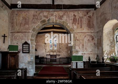 Hardham Church Saxon built with wall paintings from about 1100 AD ...