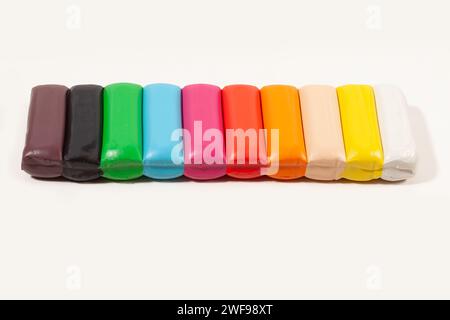 colorful modeling putty isolated on white Stock Photo - Alamy