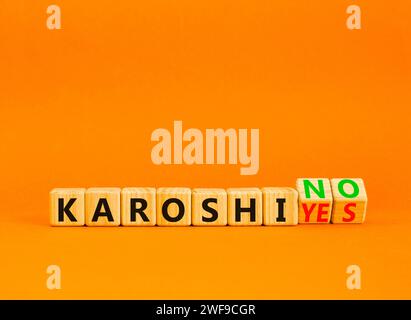 Karoshi yes or no symbol. Concept words Karoshi Yes or No on beautiful ...