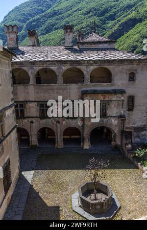 A visit in the Issogne's castle, Aosta Stock Photo - Alamy