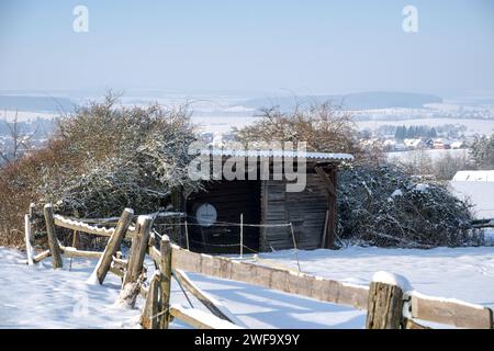 Winter in Goettingen, Germany. Landscape with snow covered trees and ...