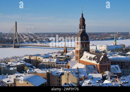 Old, Riga. Winter view. Panorama. Riga, Latvia.aerial architecture art ...