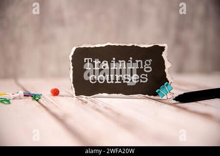 Training Courses text on notepad, concept background Stock Photo - Alamy