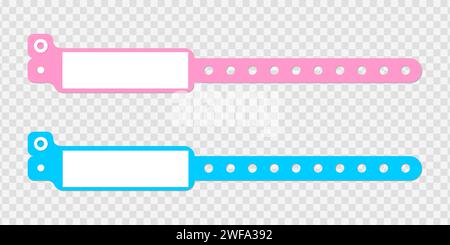 Set of hospital identification bracelets mockups. Collection of medical ...