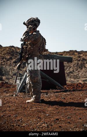 A Marine anti-tank missileman from Ripper Mobile Assault Platoon, RCT-7 ...
