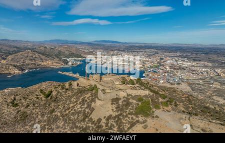 Aerial view of Saint Julian fort protecting the entrance to the port of ...