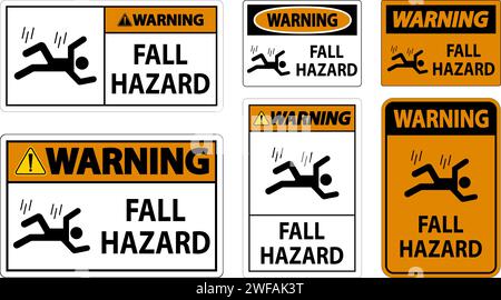 Warning Sign, Fall Hazard Stock Vector Image & Art - Alamy