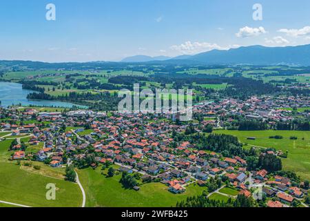 Lechbruck am See im Ostallgäu von oben Ausblick auf Lechbruck im ...