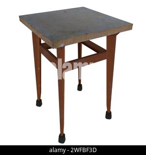 A 3d rendering of a wooden stool isolated on white background Stock ...