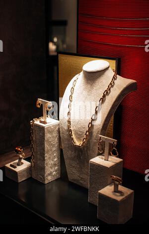 gold ring, earrings and chains Stock Photo - Alamy