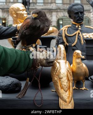 installation of The First Supper sculpture by artist Tavares Strachan ...