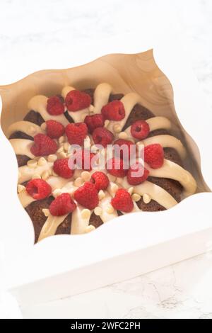 Gift of Delight - White Chocolate Raspberry Bundt Cake Stock Photo - Alamy