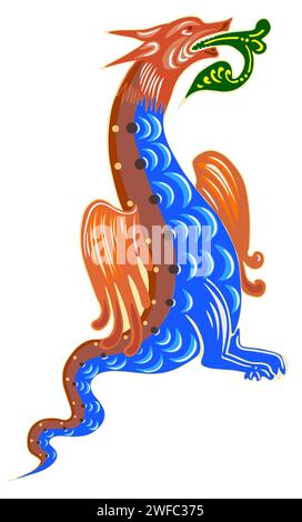 Cyrillic alphabet. Letters. Illustration, drawing of initial letters ...