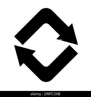 Square cyclic rotation arrow icon. Navigation concept arrow sign Stock ...