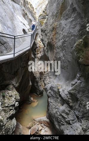La Yecla Gorge, Burgos Province, Spain. It is a deep and narrow gorge ...