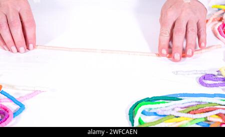 Rainbow Array of Clay Bead Strands Stock Photo - Alamy