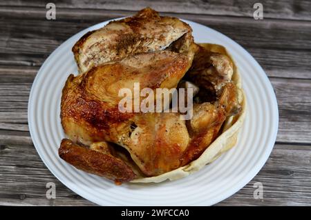 Arabic Syrian cuisine of machine grilled barbecued chicken with ...
