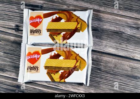 Cairo, Egypt, January 27 2024: Bisco wafers by Bisco Misr, wafers ...