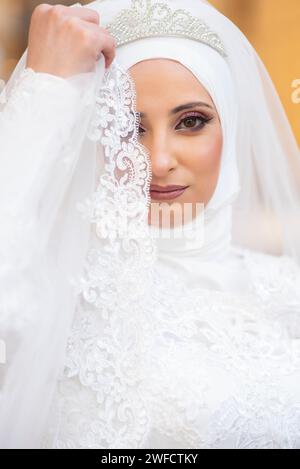 Beautiful Muslim bride outdoors Stock Photo - Alamy
