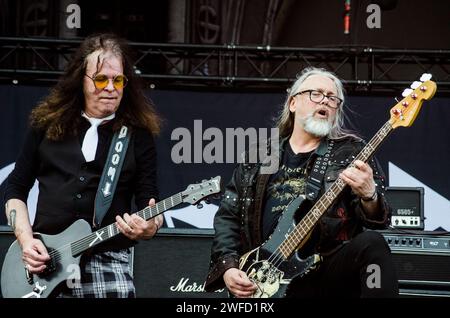 Leif Edling of Candlemass performing at AthensRocks Festival in Athens ...