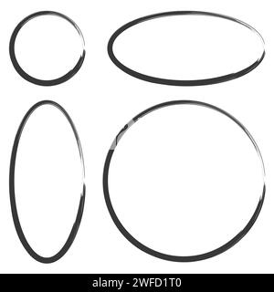 Black ink figure strokes on white background. Ink brush stroke drawing ...