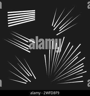 3D straight, parallel dynamic irregular lines, stripes element. Action ...