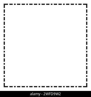 Dashed line squares. Thin and thick lines. Cut lines, square cutout ...