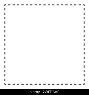 Dashed line squares. Thin and thick lines. Cut lines, square cutout ...