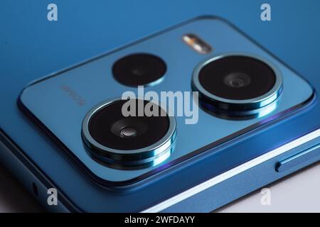Smartphone triple camera image with selective focus Stock Photo - Alamy