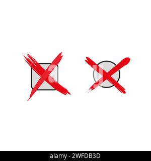 Handwritten letter x, rejection sign, no, wrong answer, strikethrough ...