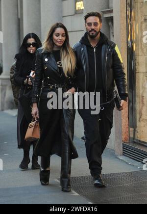 Milan, . 30th Jan, 2024. Milan, 01-30-2024 After visiting the Armani ...