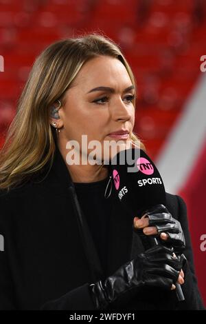 Laura Woods TNT Sports Presenter during the Liverpool FC v Atletico ...
