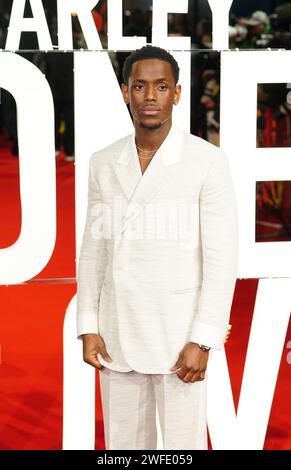 Micheal Ward attending the UK premiere of Bob Marley: One Love, at the ...