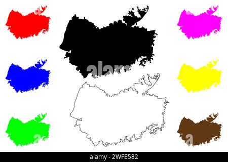 City Map Onitsha Nigeria Africa vector illustration black white Stock ...