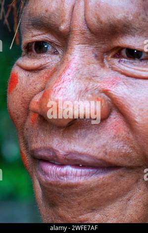 An old man in the village of Amazonas, Amazon Basin, Loreto, Peru Stock ...