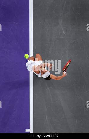 Varvara Gracheva in action during a women's singles match at the 2023 ...