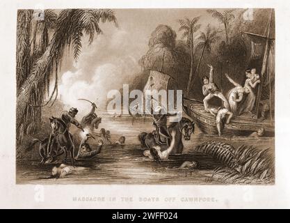 The siege of Cawnpore or Kanpur, Indian rebellion of 1857 Stock Photo ...