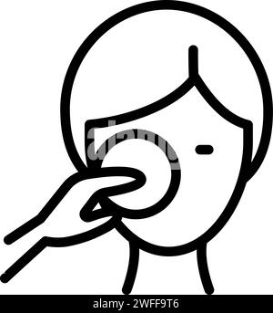 Makeup removal. Moisturizer linear icon. Skincare procedure. Facial ...